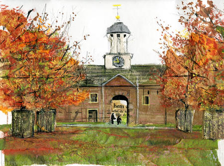 Composition in orange, coeruleum and black by Neil Feldman